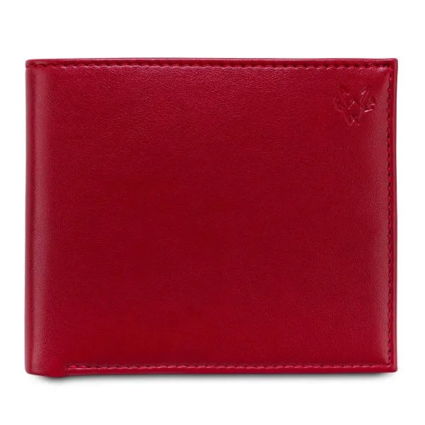 Mens Bifold Wallet in Red | Red Folding Wallet - Watson & Wolfe